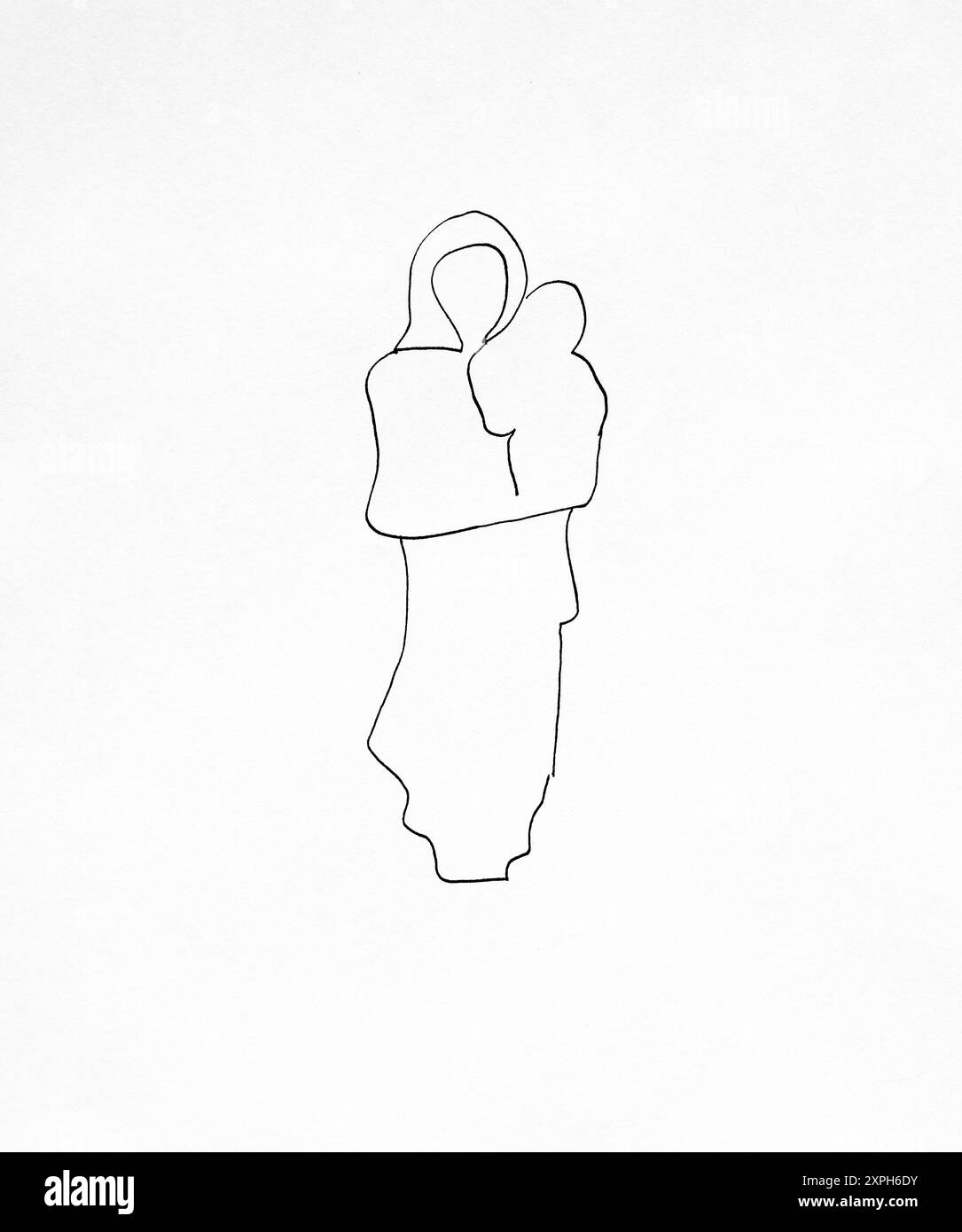 Refugee icon - drawing of the mother with child Stock Photo - Alamy