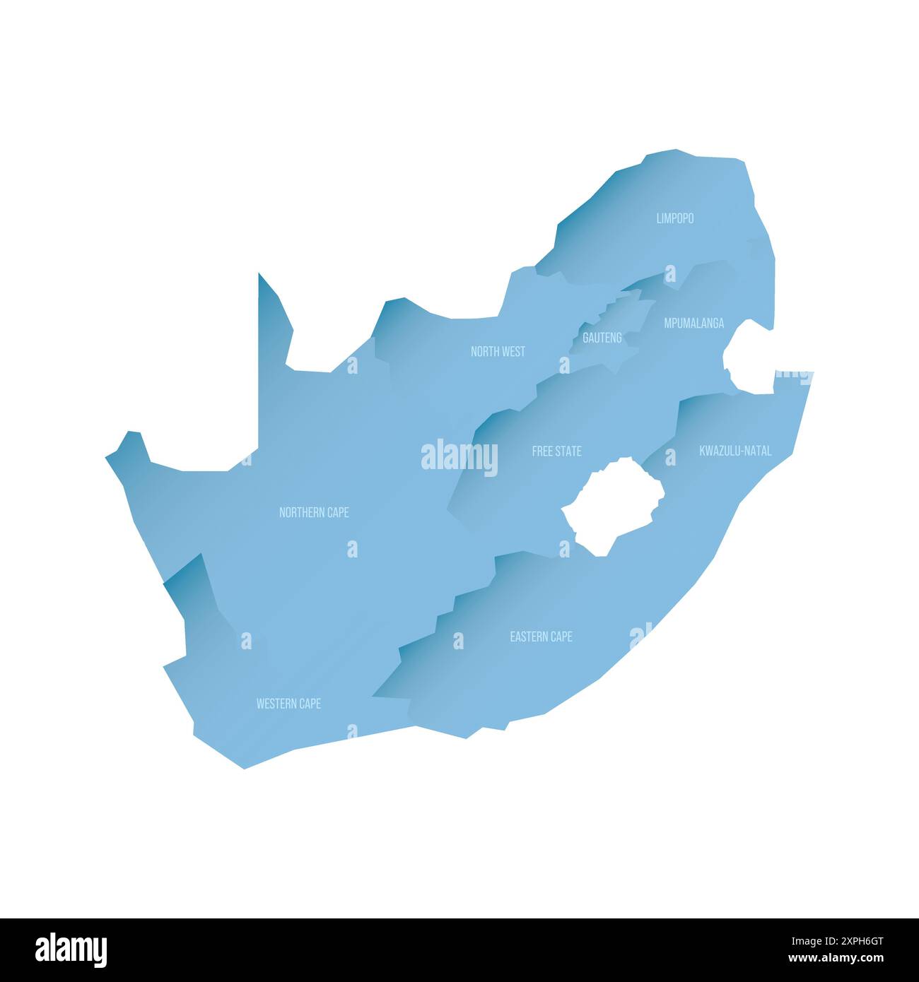 South Africa political map of administrative divisions - provinces ...