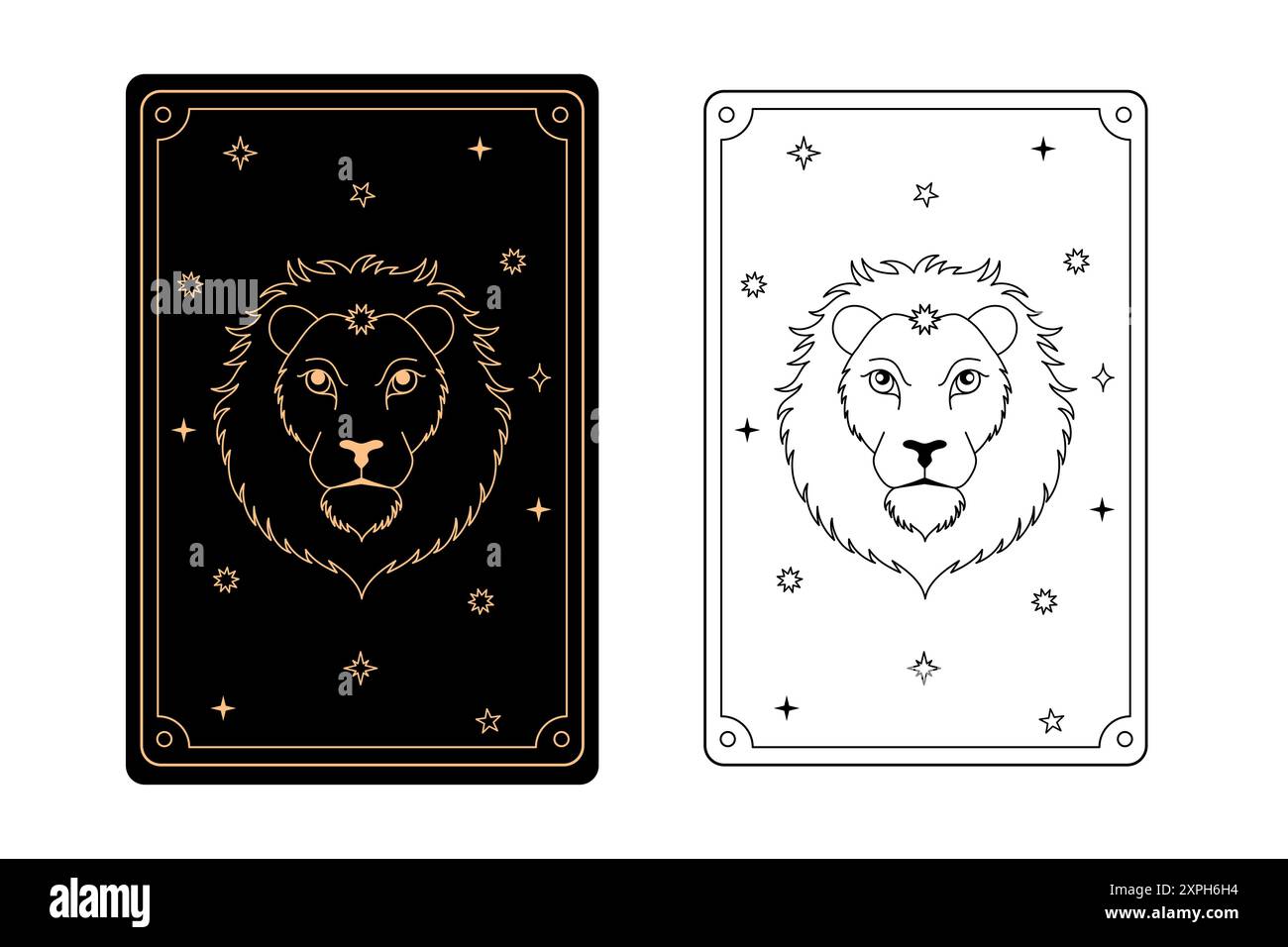 Tarot card strength. The major arcana of a deck of cards Stock Vector ...