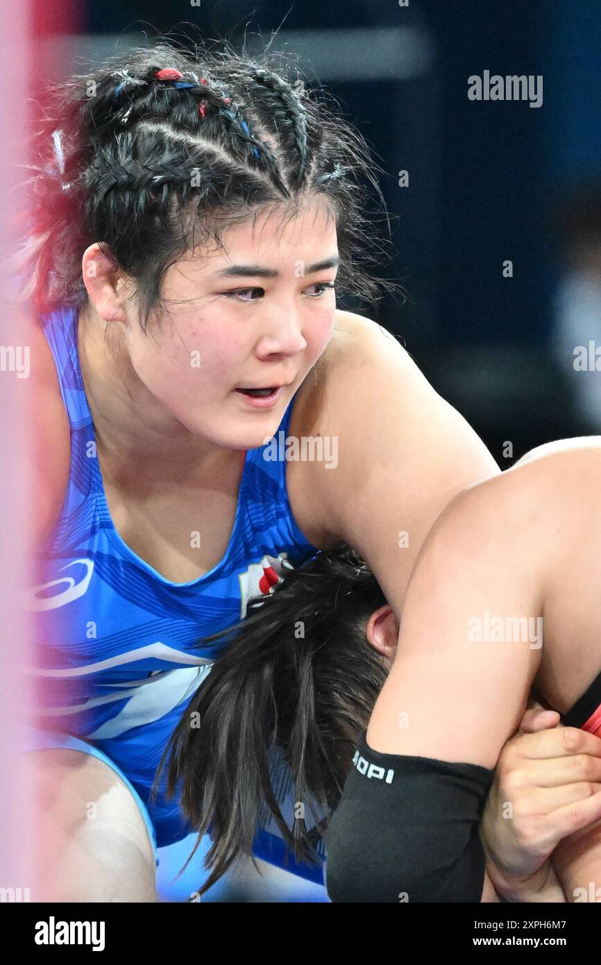 OZAKI Nonoka Japan (JPN), ENKHSAIKHAN Delgermaa MGL, Women's Freesyle 68kg Wrestling at Champ-de ...