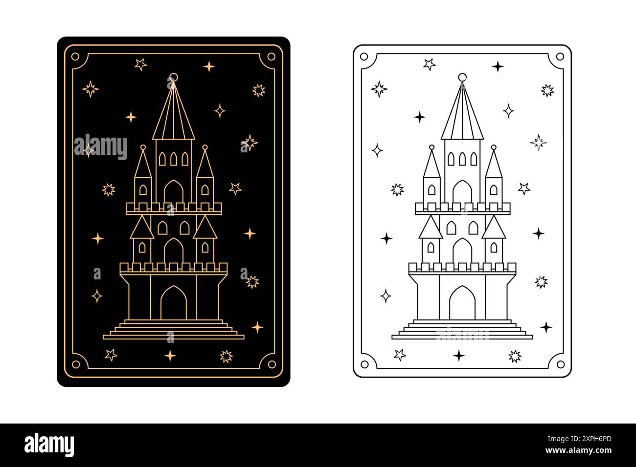 Tarot card tower. The major arcana of a deck of cards Stock Vector ...
