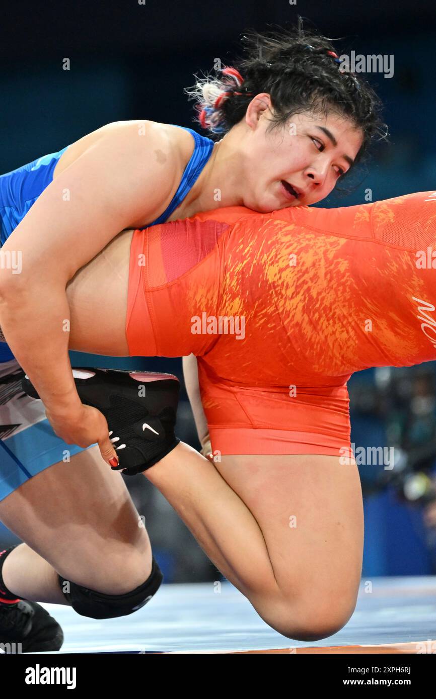 OZAKI Nonoka Japan (JPN), ENKHSAIKHAN Delgermaa MGL, Women's Freesyle 68kg Wrestling at Champ-de ...