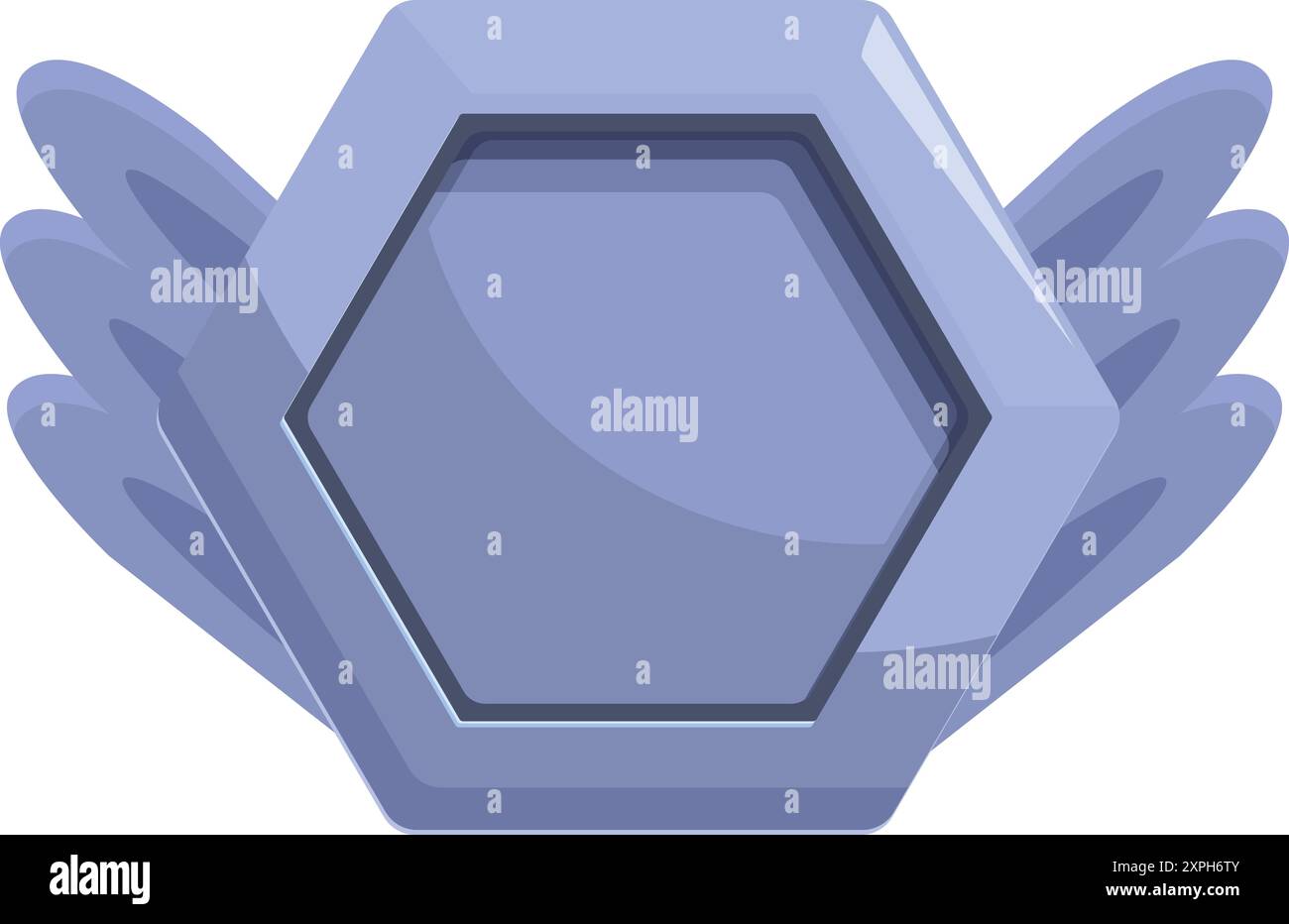 Hexagon with wings is flying representing concept of freedom Stock ...