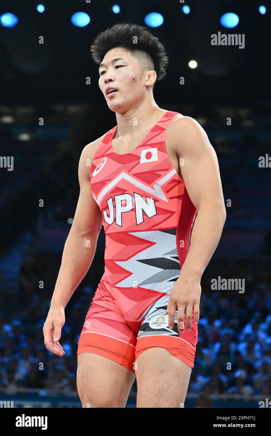 KUSAKA Nao Japan (JPN), OUKALI Abd Elkrim (ALG), Men's 77kg Wrestling ...