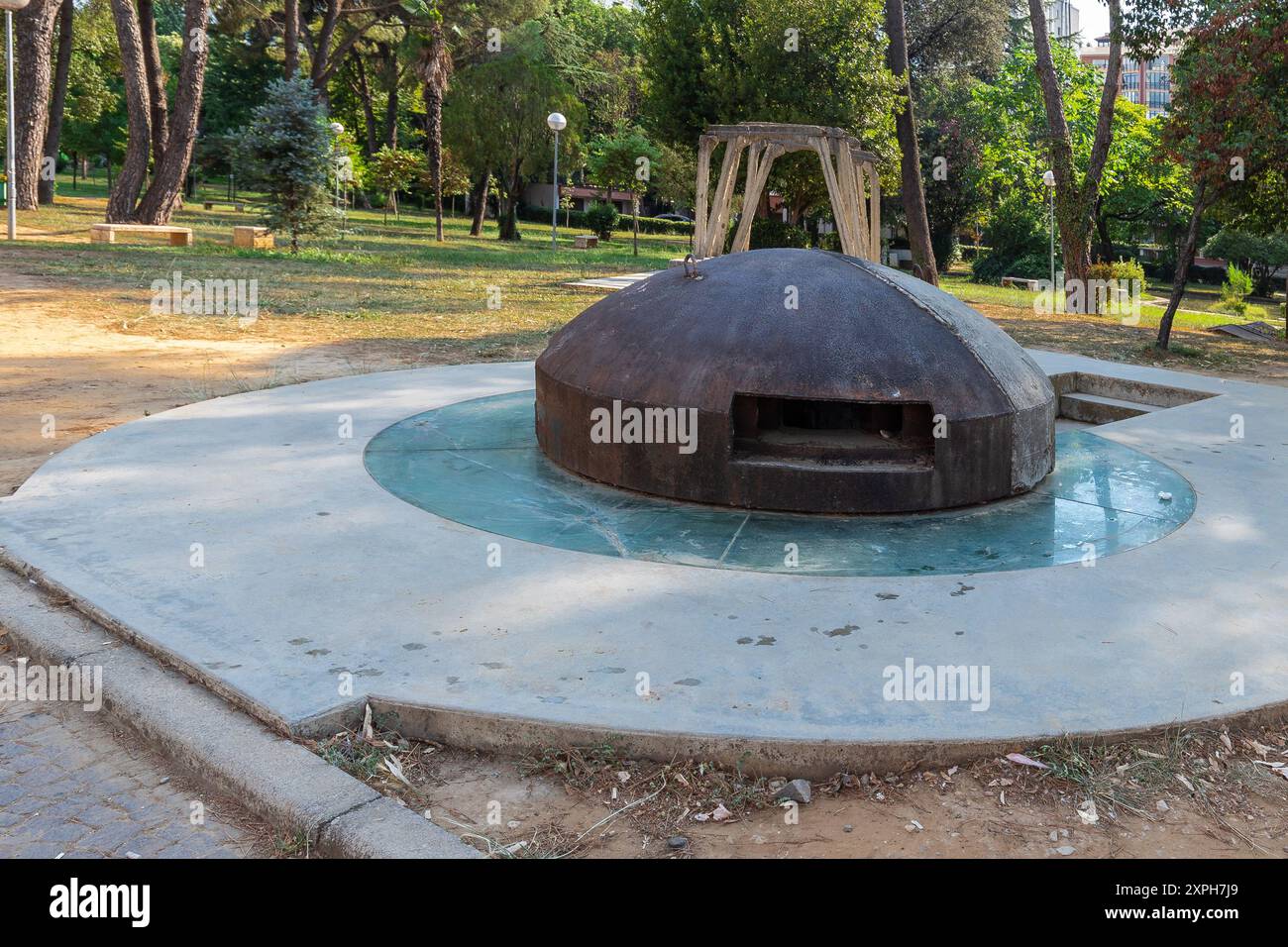 Checkpoint Monument a double monument structure stands at the beginning ...