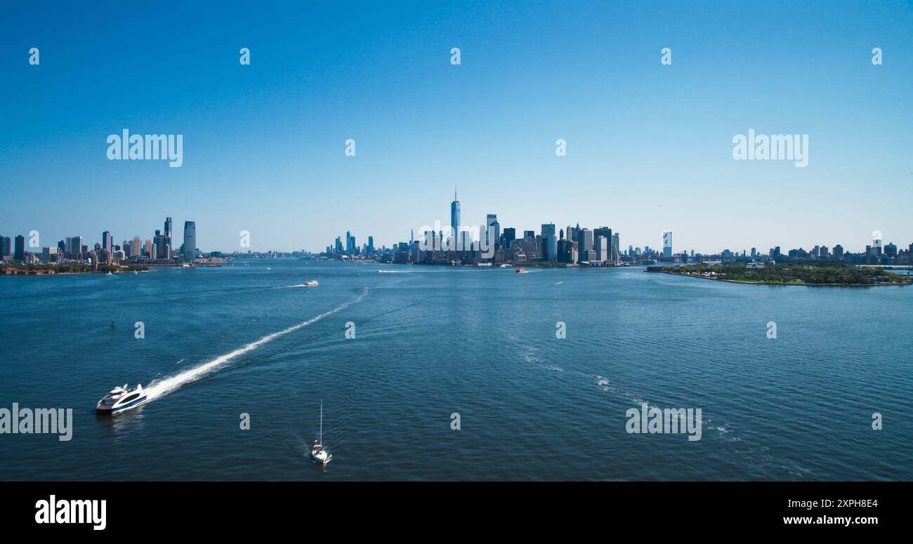 Aerial View of Lower Manhattan Architecture. Panoramic Photo of Wall ...
