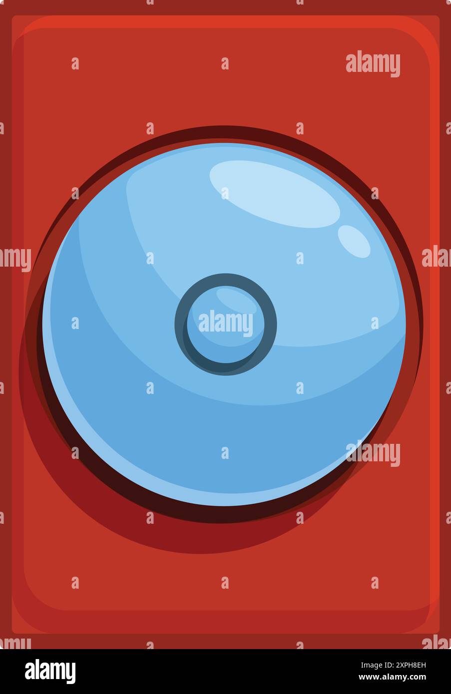 Cartoon red alarm button being pushed, perfect for emergencies and ...