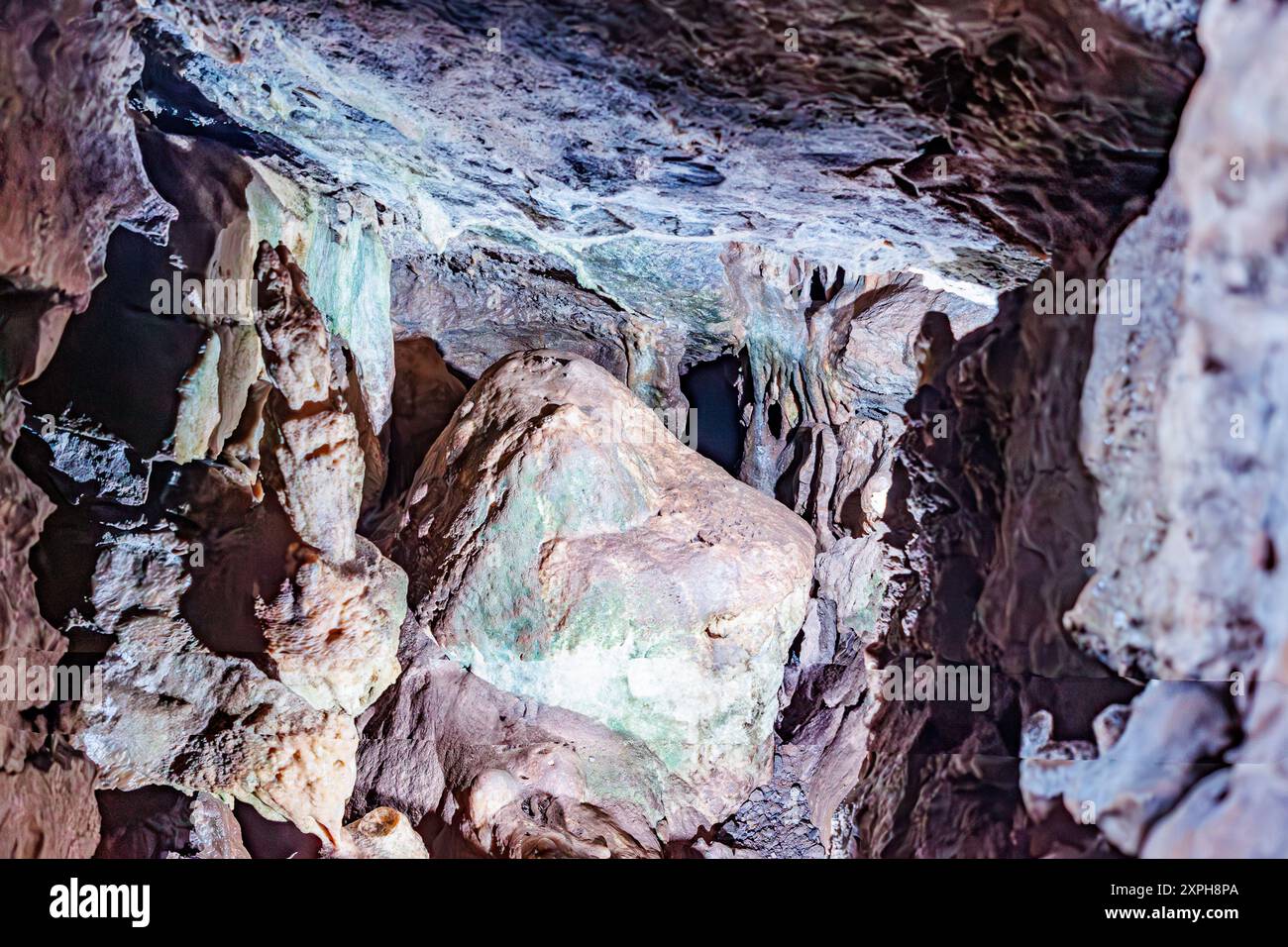 Neptune Caves with underground rock formations, walls, stones and ...