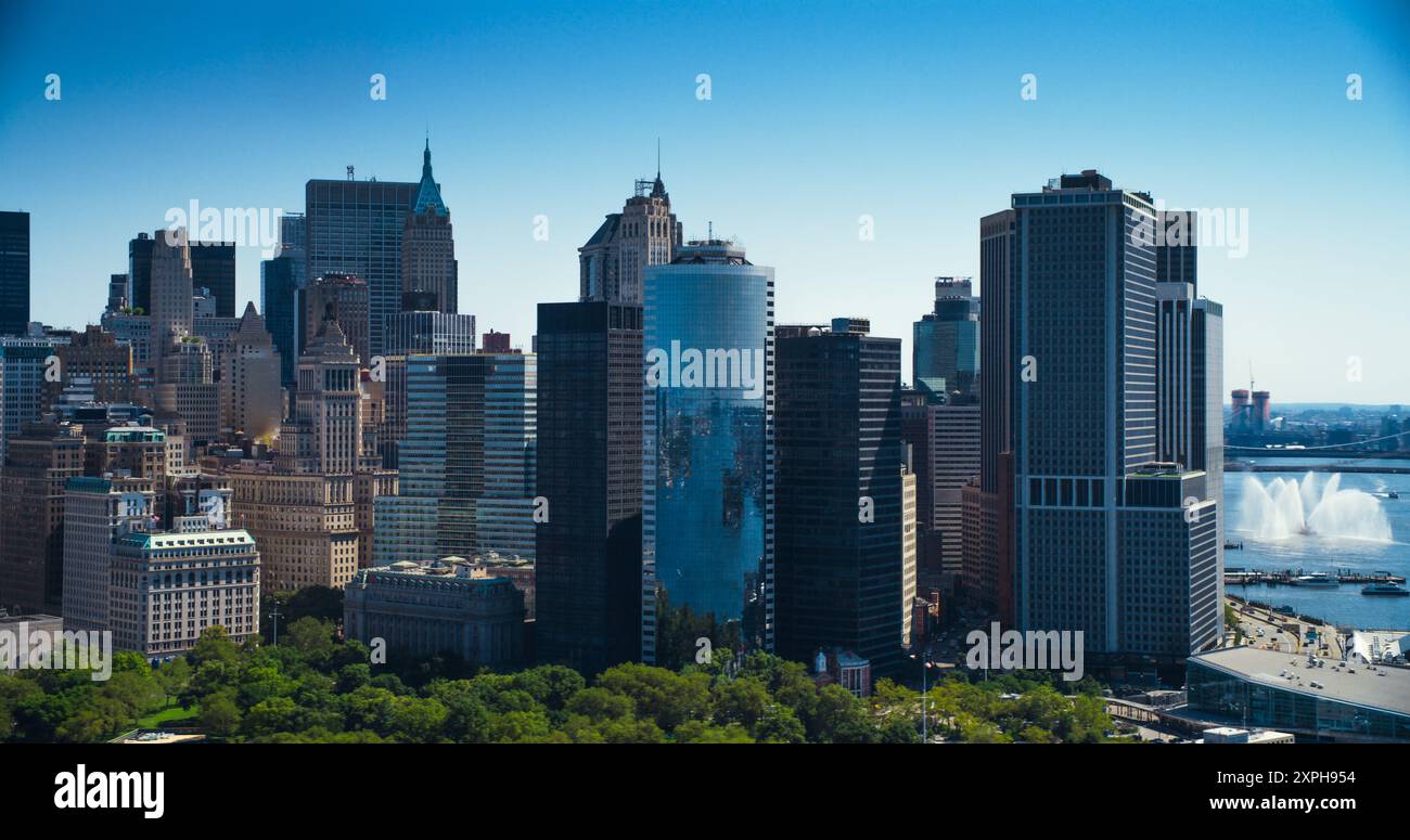 Aerial View Of Wall Street New York City 120 Wall St, New York, NY