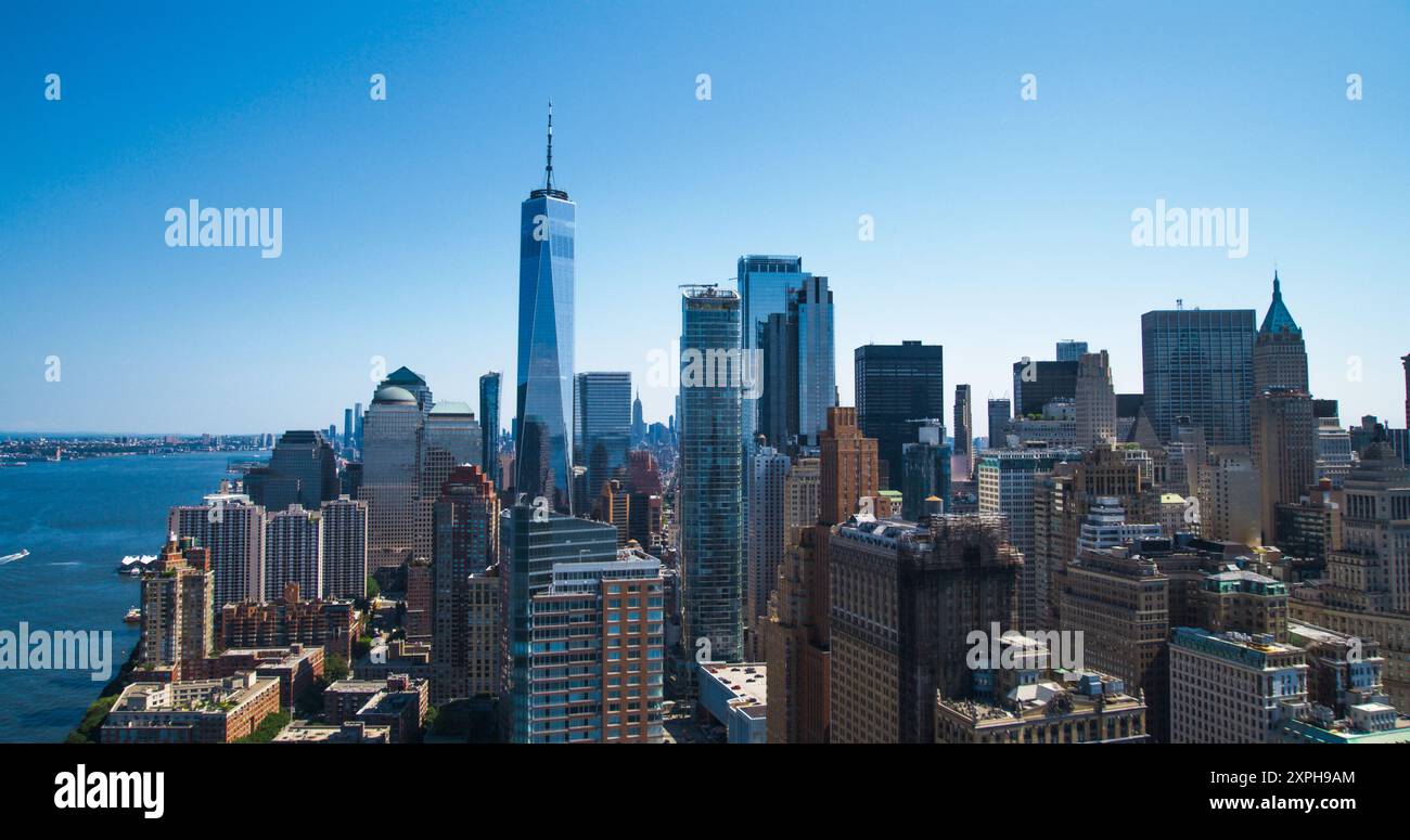 Aerial View Of Wall Street New York City 120 Wall St, New York, NY
