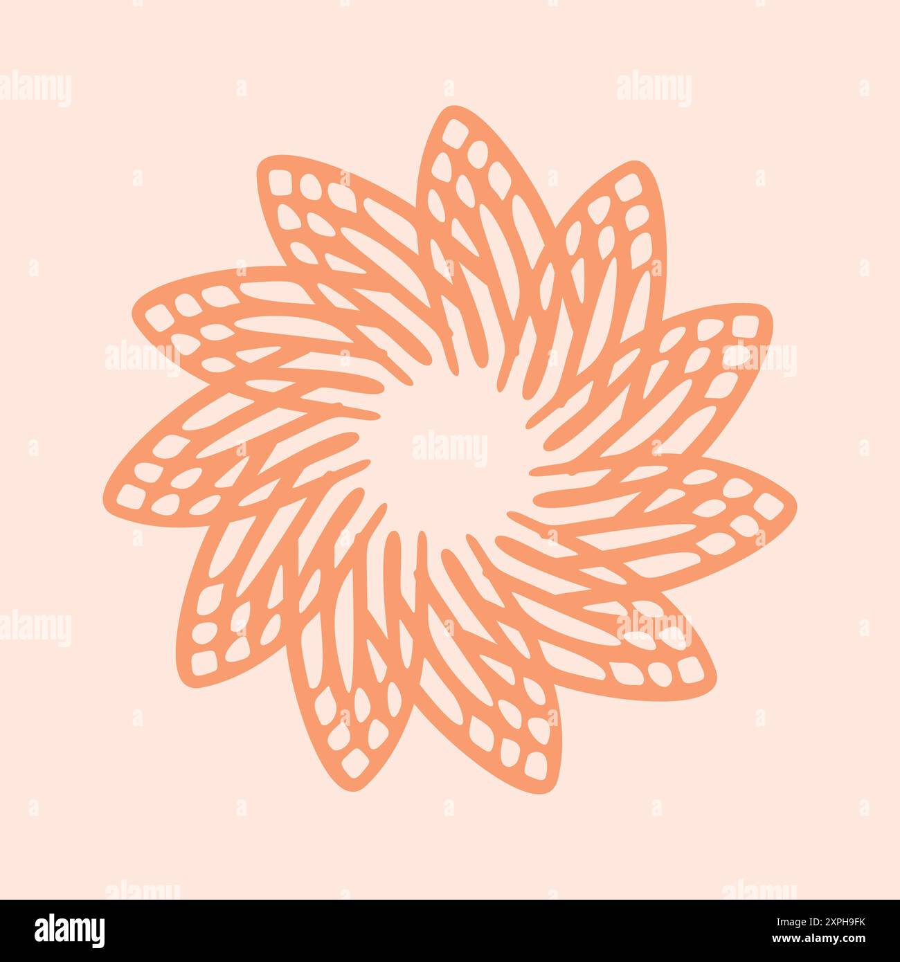 Peach fuzz botanical texture vector motif with color of the year two ...