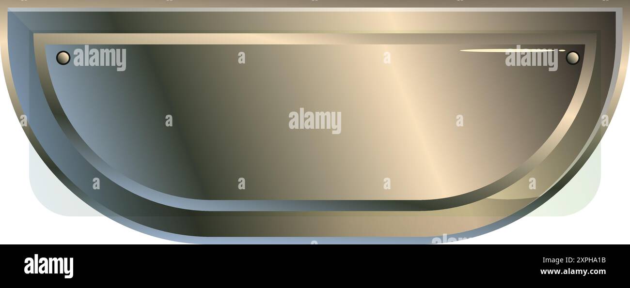 Simple metallic name plate with a golden center and rounded corners ...