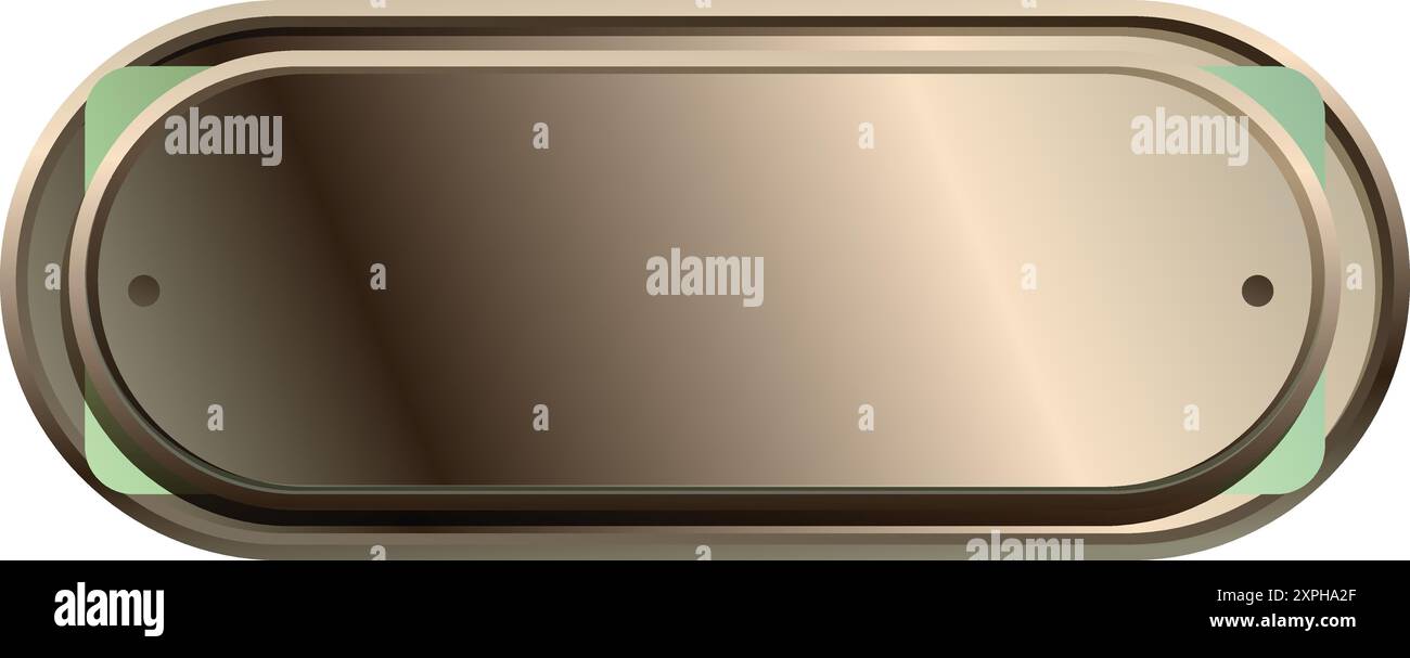 Oval button with metallic gradient is reflecting light, perfect for web ...