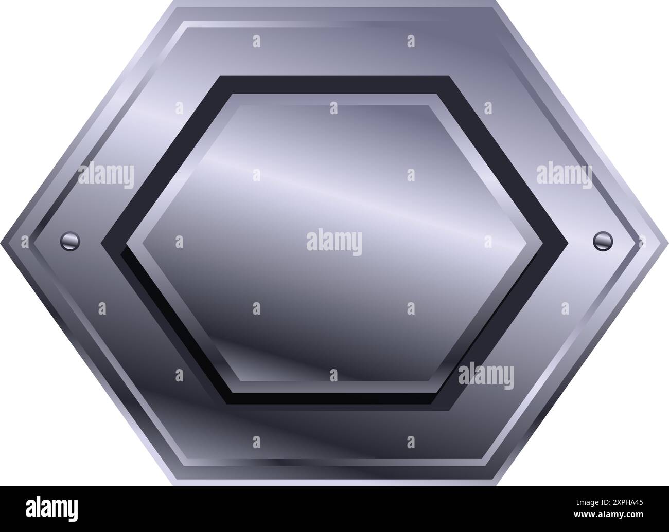 Silver hexagon with beveled edges is suggesting a high tech engineering ...