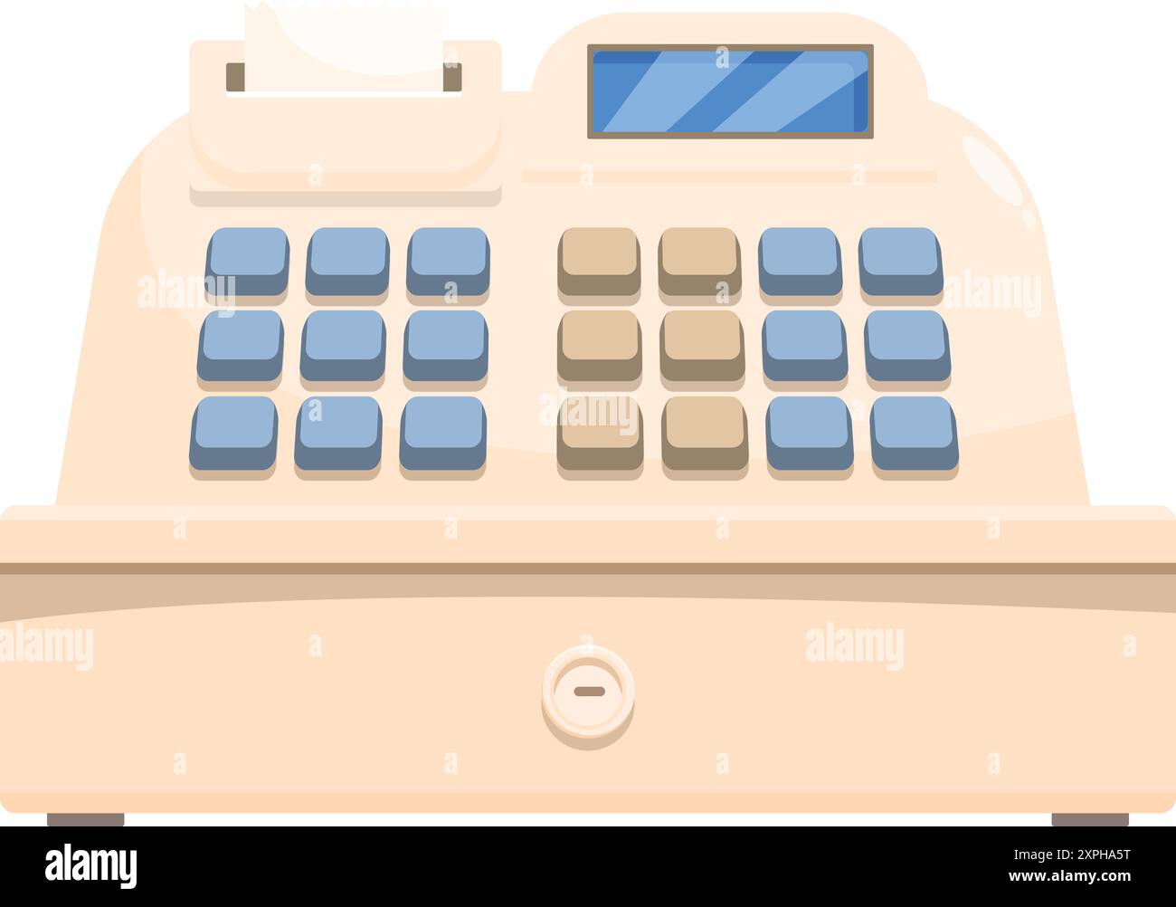 Electronic cash register printing a receipt in a store Stock Vector ...