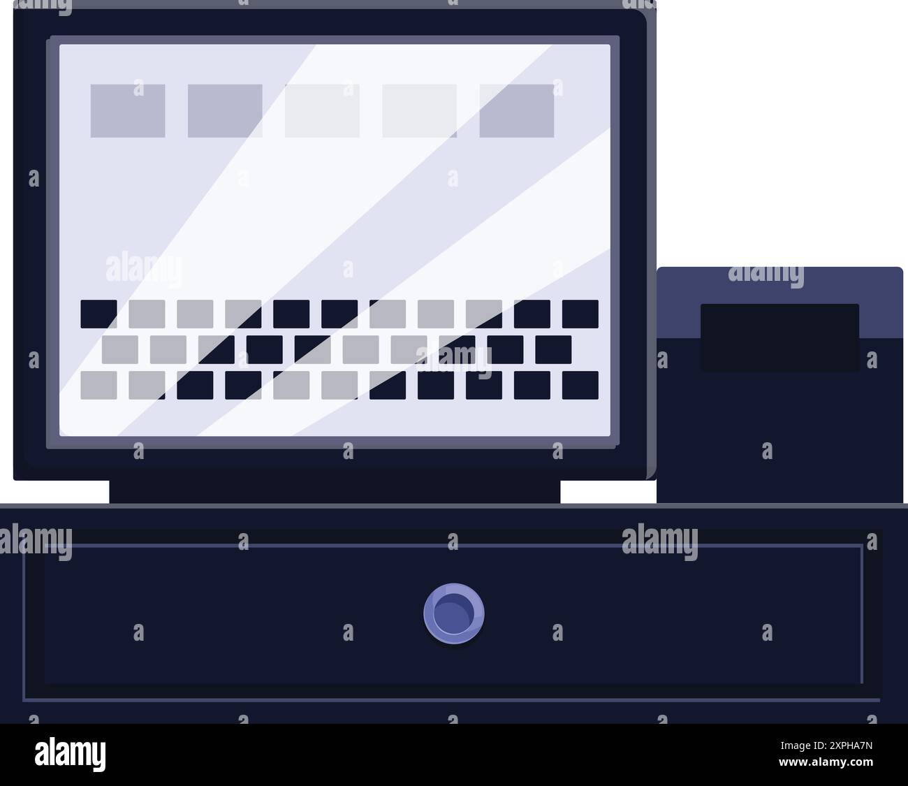 Modern cash register with a monitor is ready to process payments in a ...