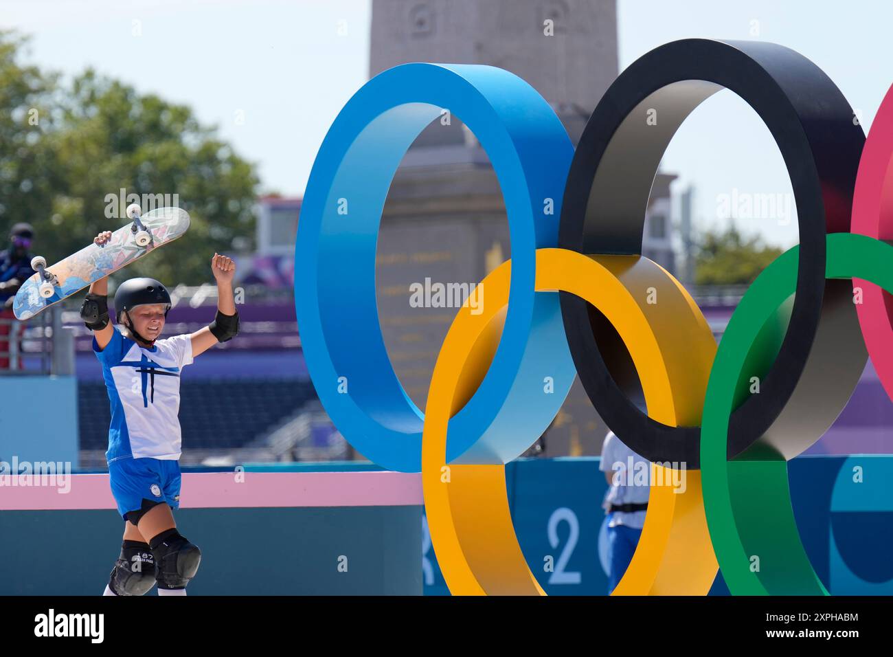 Heili Sirvio of Finland reacts after her run during the women's ...