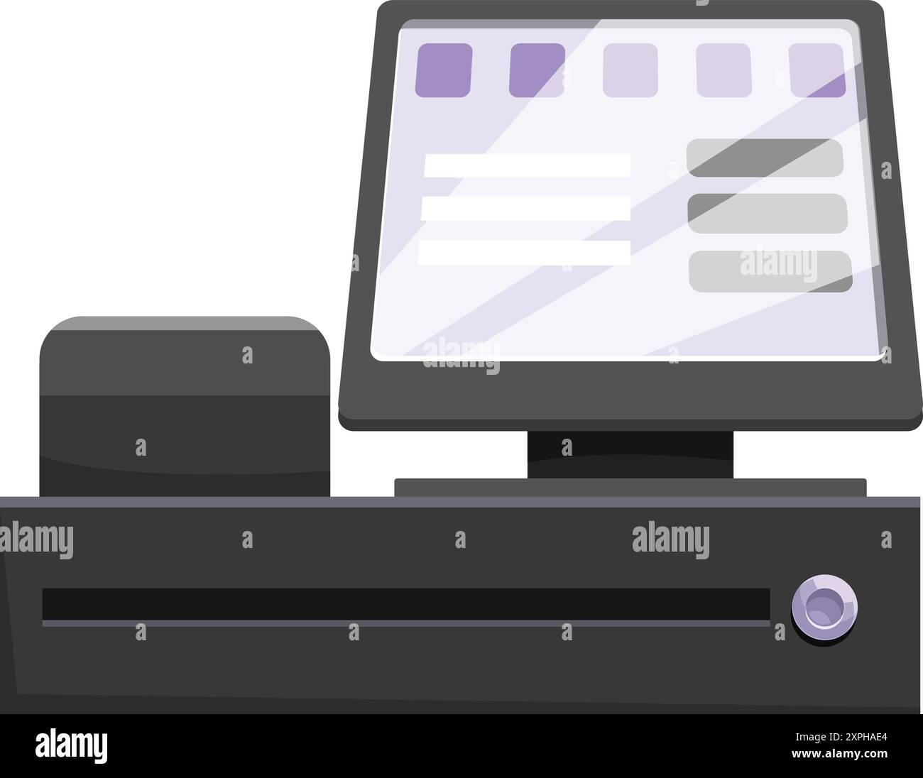 Black cash register with credit card reader allowing fast checkout ...