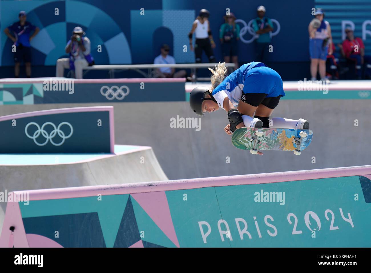 Heili Sirvio of Finland competes during the women's skateboarding park ...