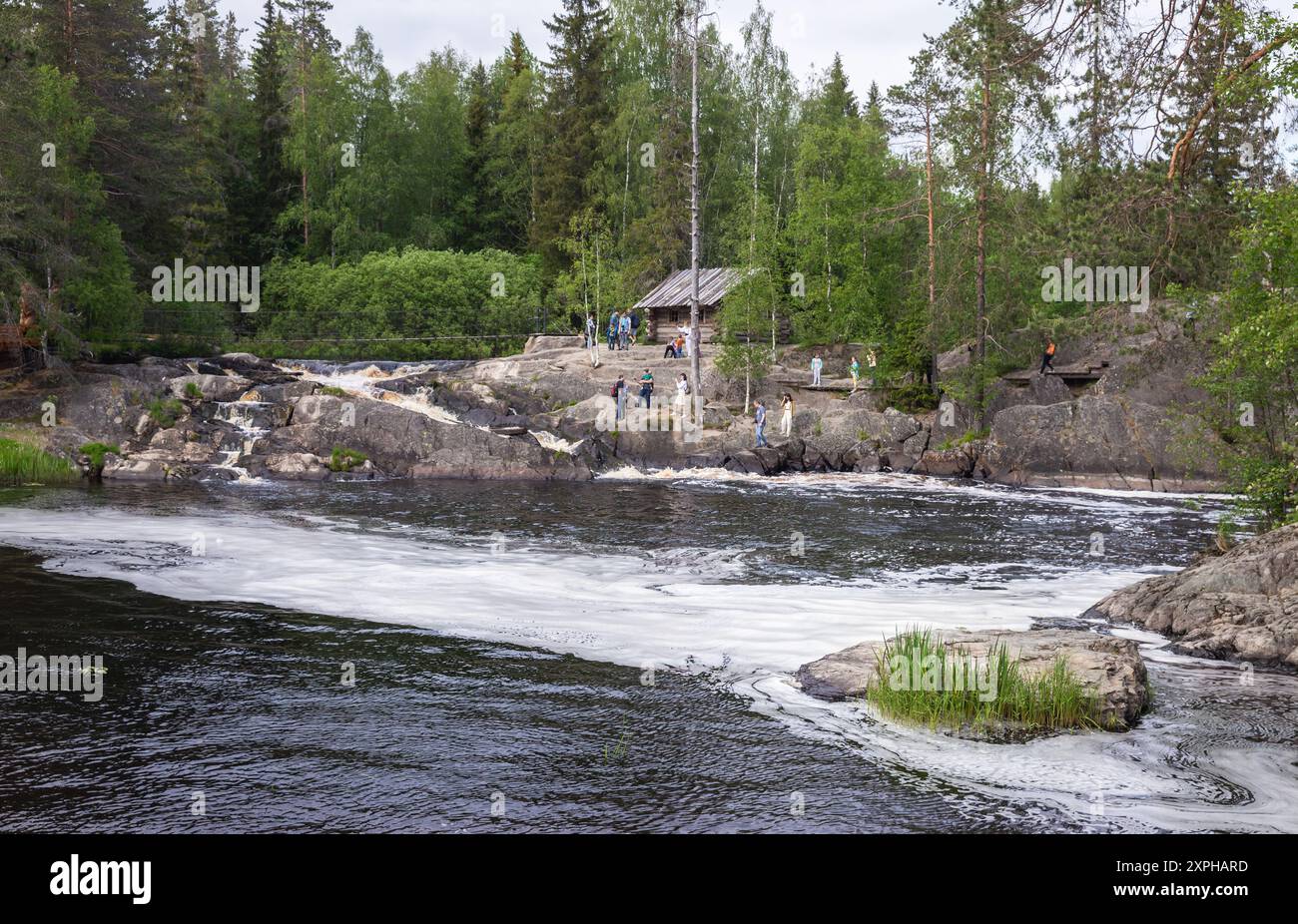 Ruskeala, Russia - June 11, 2021: Tourists visit natural park with ...