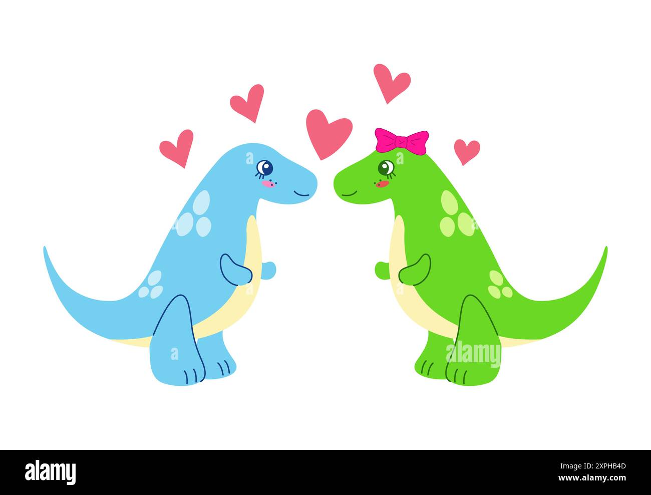 Cute Dinosaurs In Love