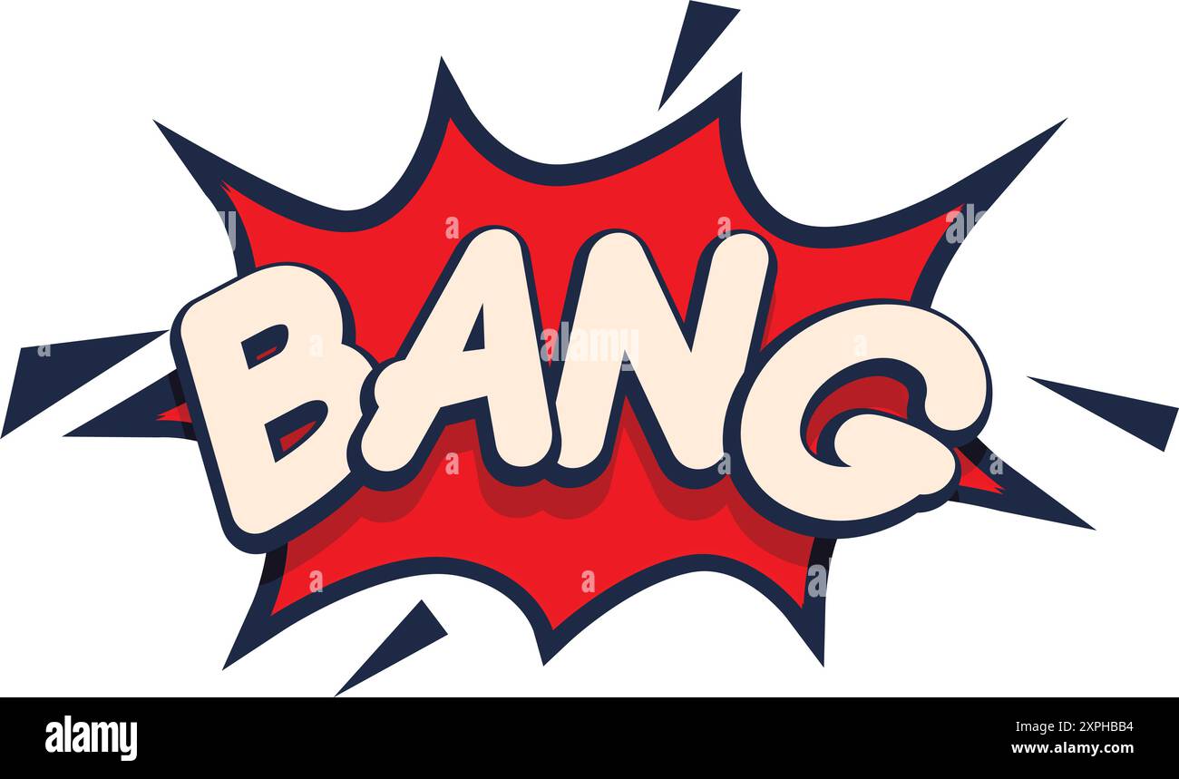 Comic book explosion with bang text representing a sudden action or ...