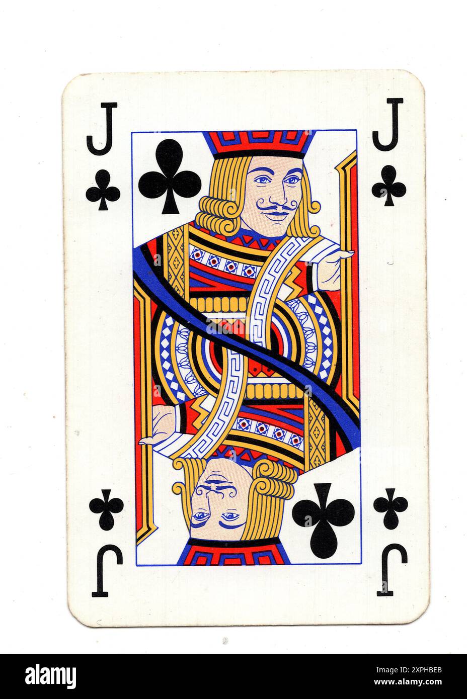 A vintage jack of clubs playing card on a white background Stock Photo ...
