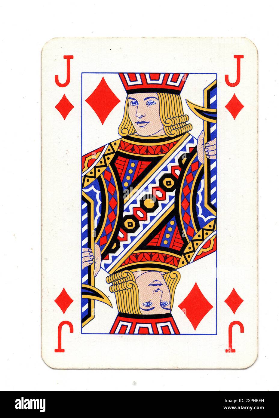 A vintage jack of diamonds playing card on a white background Stock ...