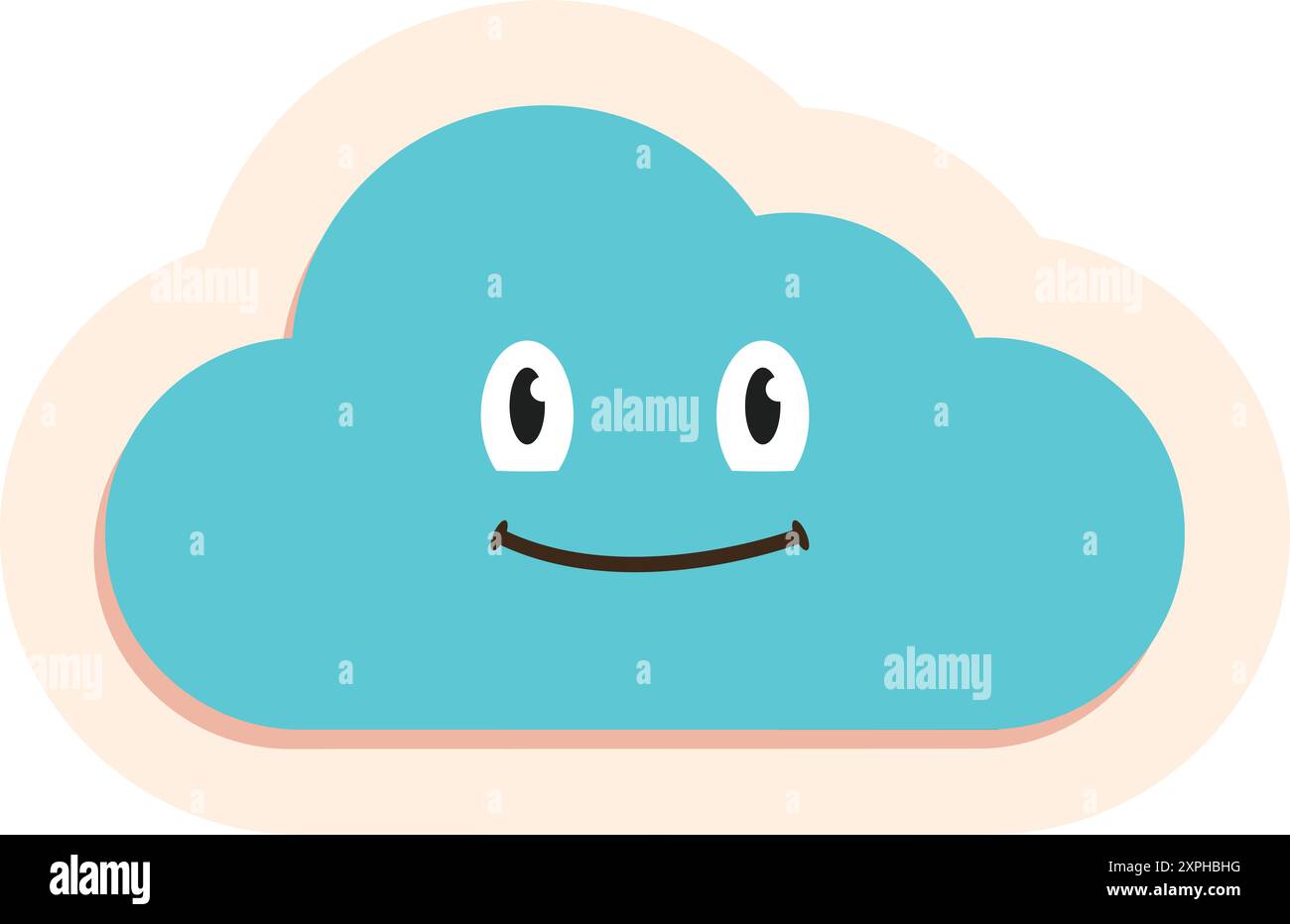 Cute cartoon cloud with a big smile, perfect for adding a touch of ...