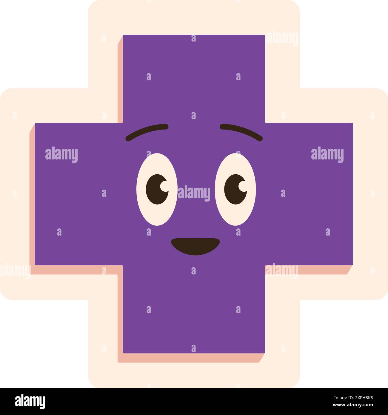 Purple cross sign is smiling and looking at you Stock Vector Image ...