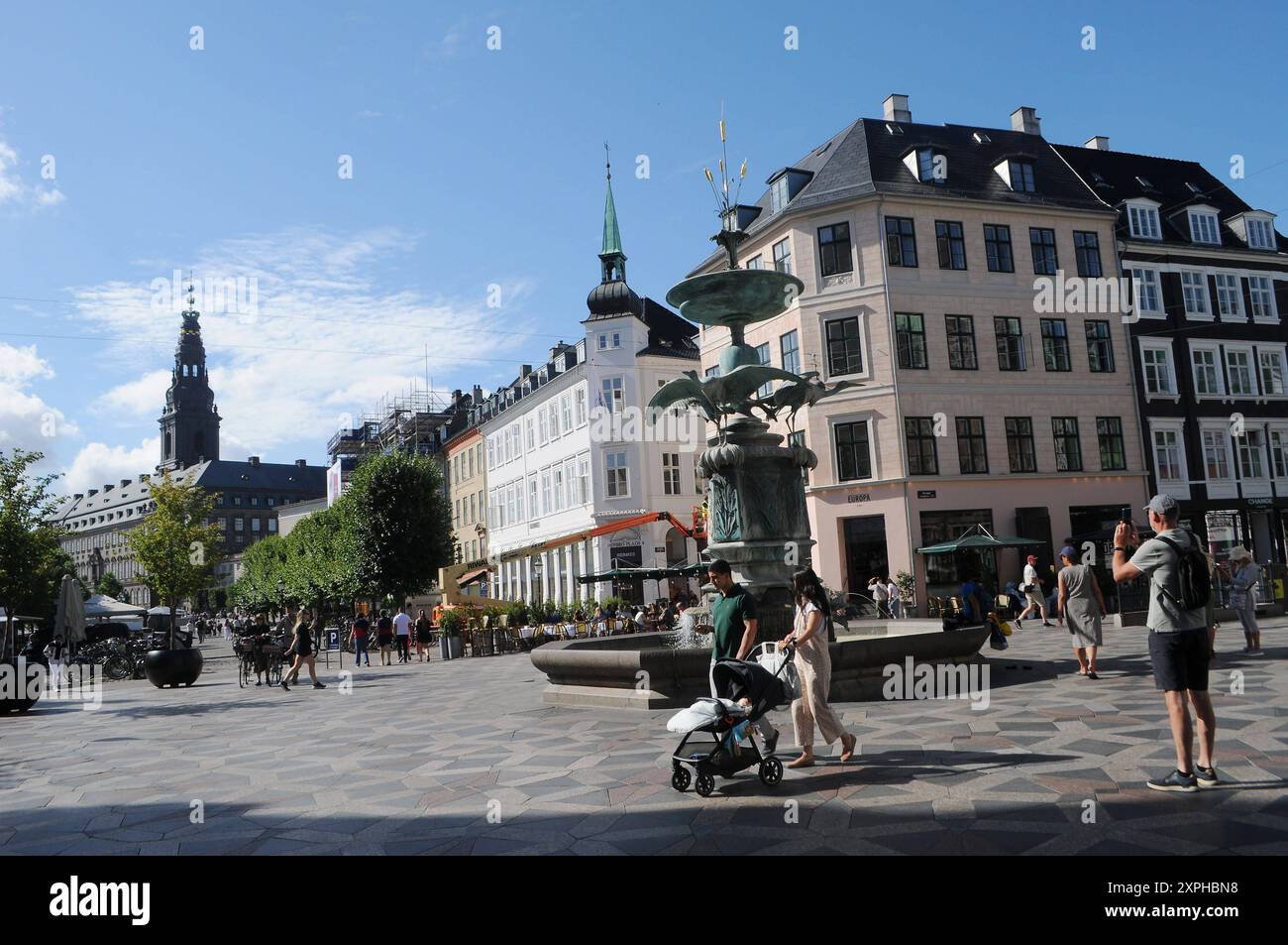 Copenhagen/ Denmark/06 2024/Stork fountian on amager torv on stroeget ...