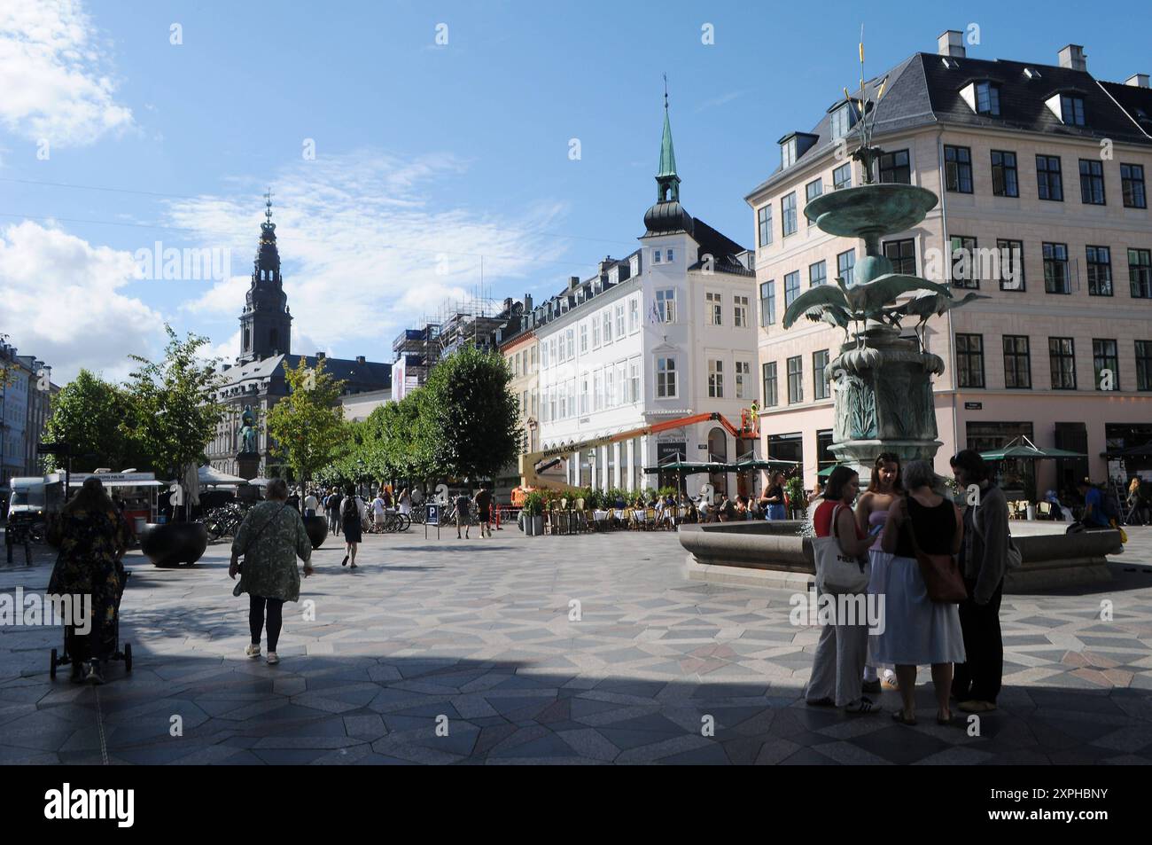 Copenhagen/ Denmark/06 2024/Stork fountian on amager torv on stroeget ...