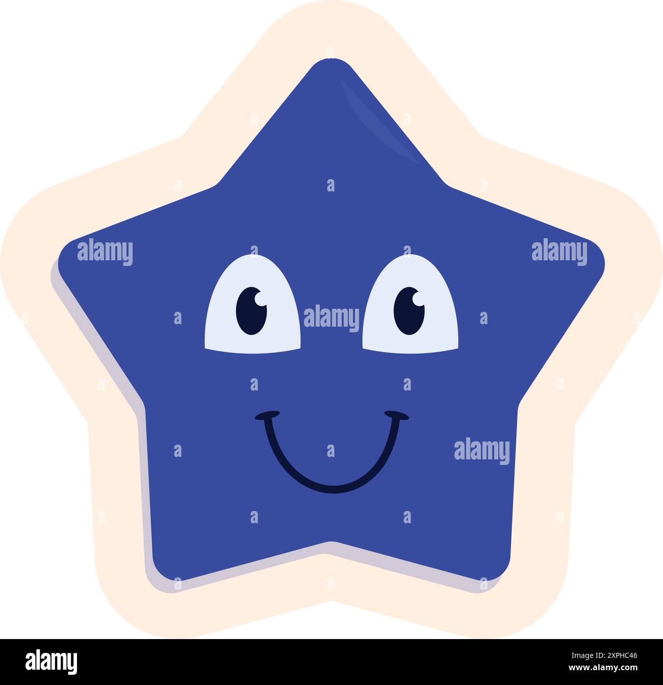 Cartoon illustration of a happy blue star smiling Stock Vector Image ...