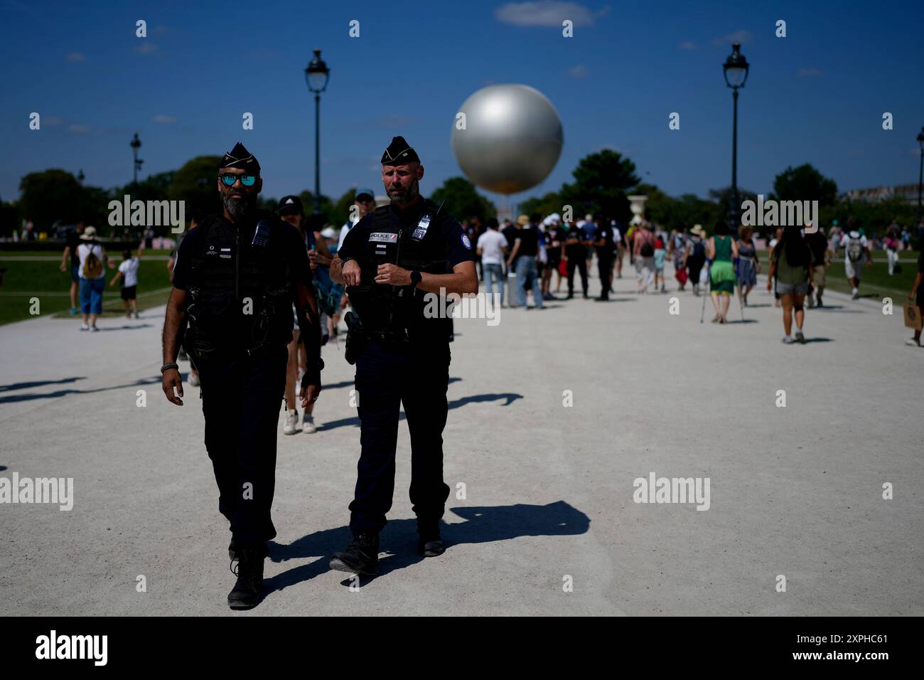 Police patrols at Tuileries Garden during the 2024 Summer Olympics ...