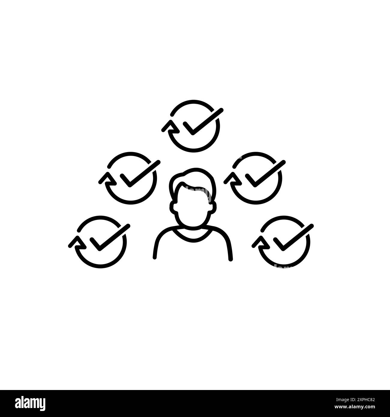 Happy customer. Satisfy needs. Vector linear icon isolated on white background Stock Vector ...