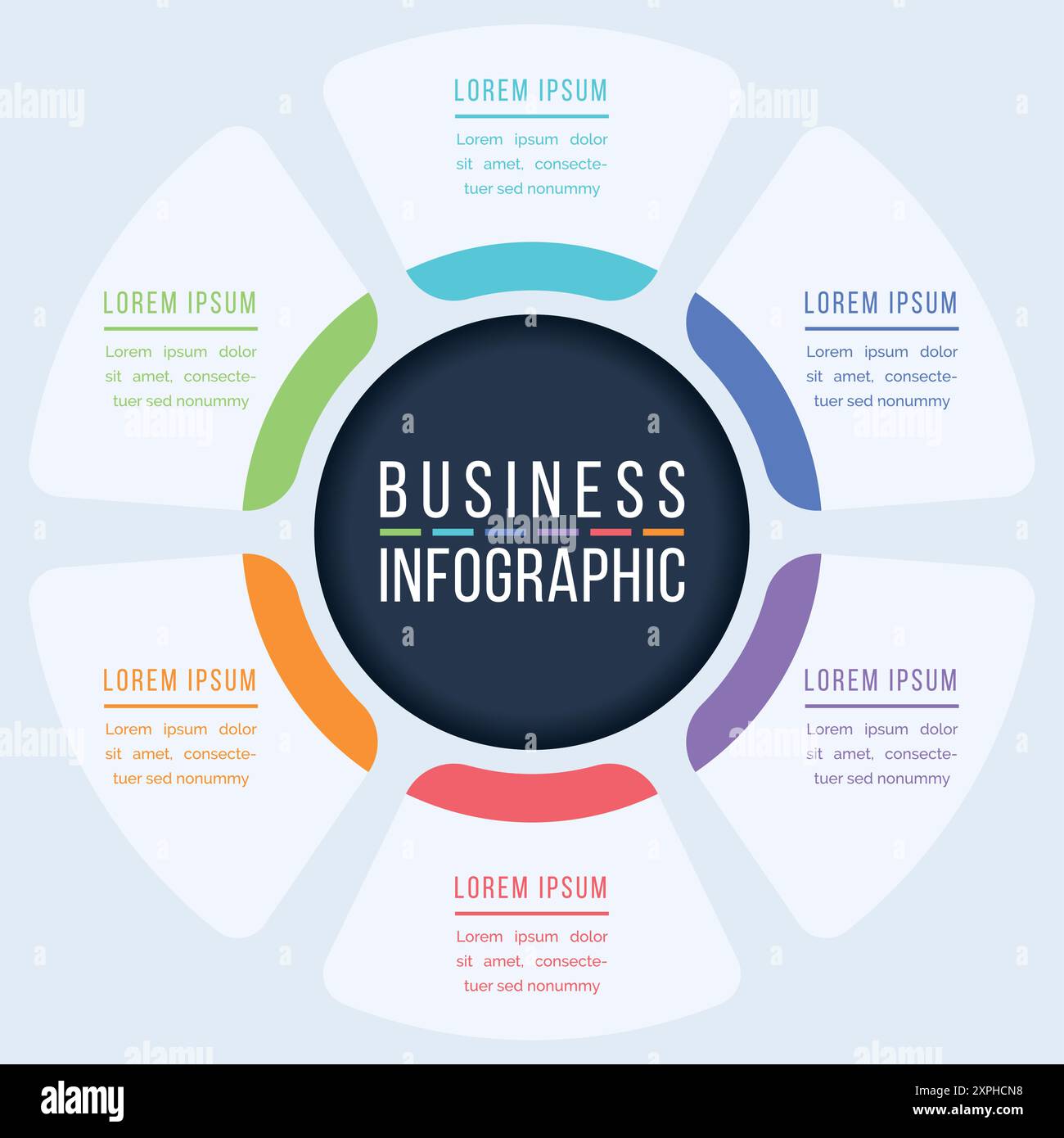 6 Options Infographic circle design 6 steps, objects, elements or ...
