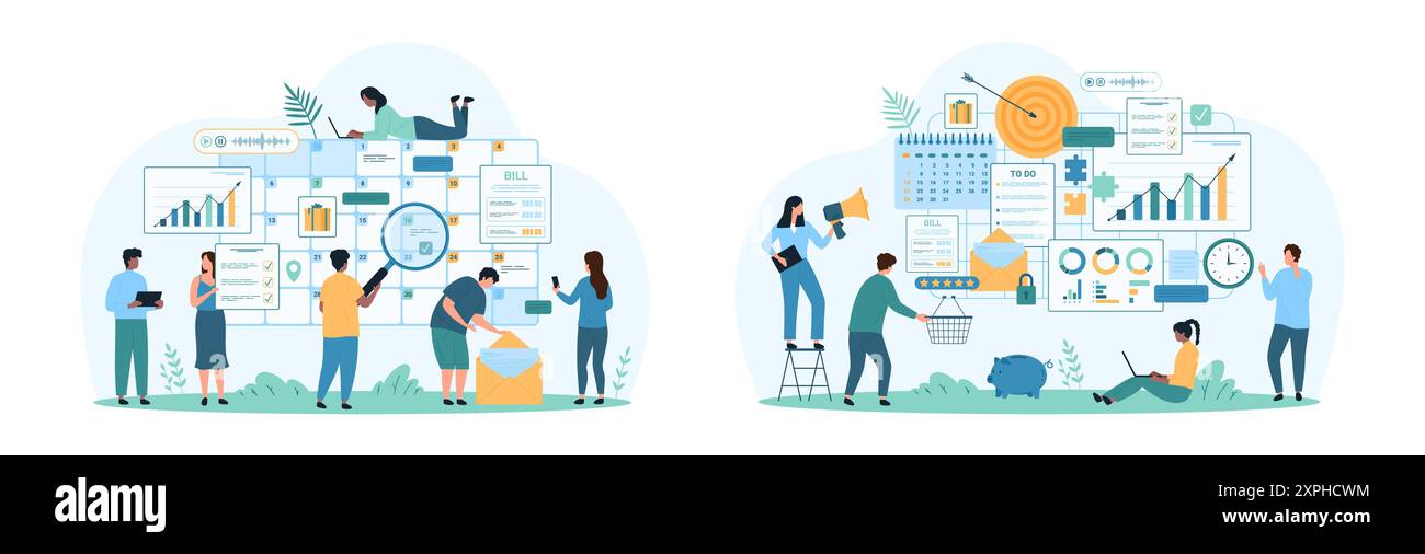 Business tasks management and strategy organization, schedule planning ...