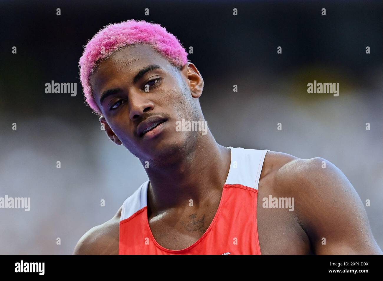Alexander Ogando of Team United States looks on during the Men's 200m ...