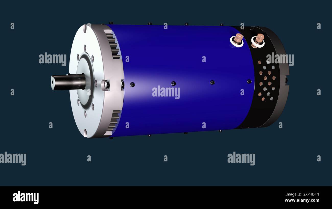 illustration of an electric motor for driving electric cars in front of ...