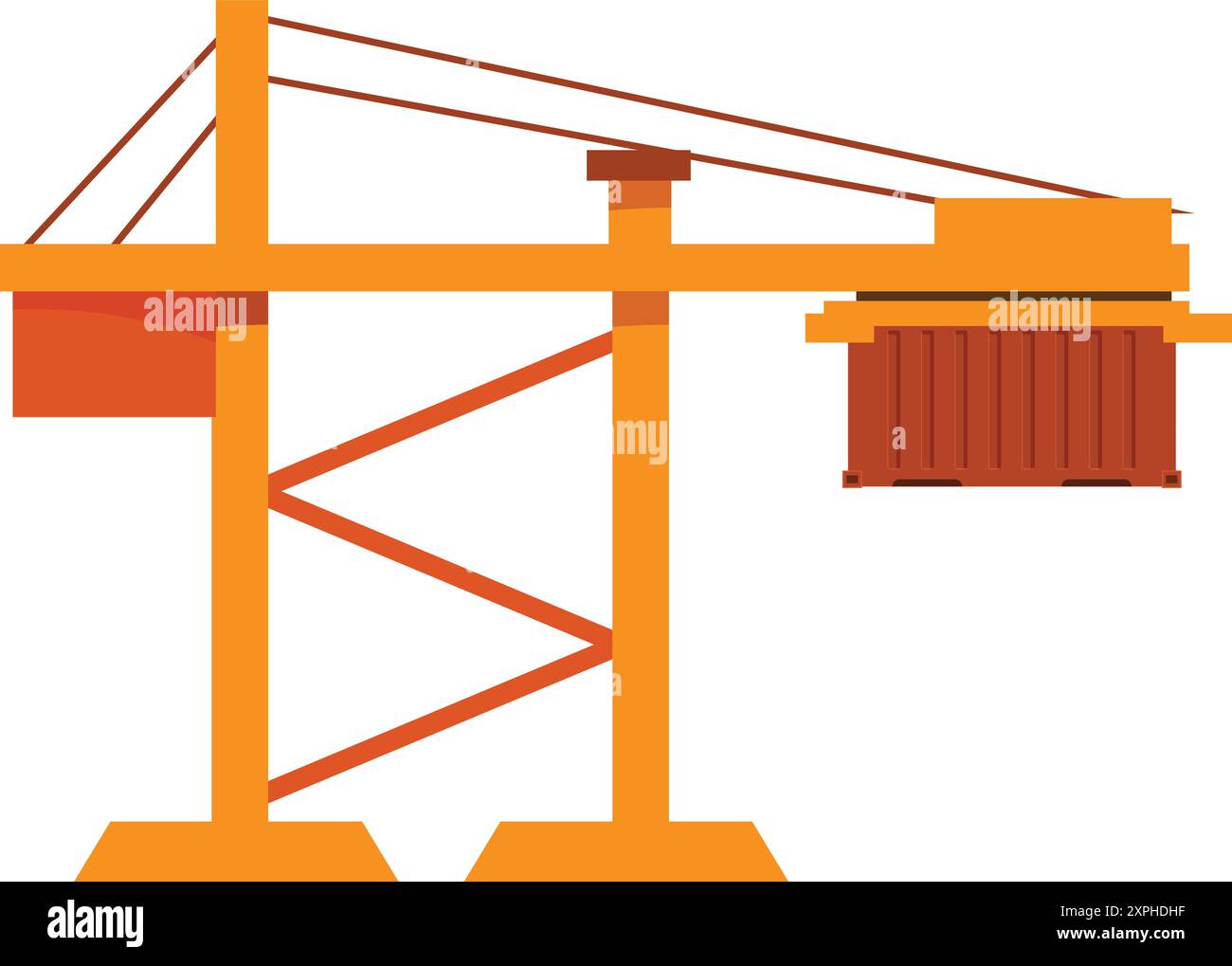 Port crane is lifting a container to load cargo for logistics Stock ...