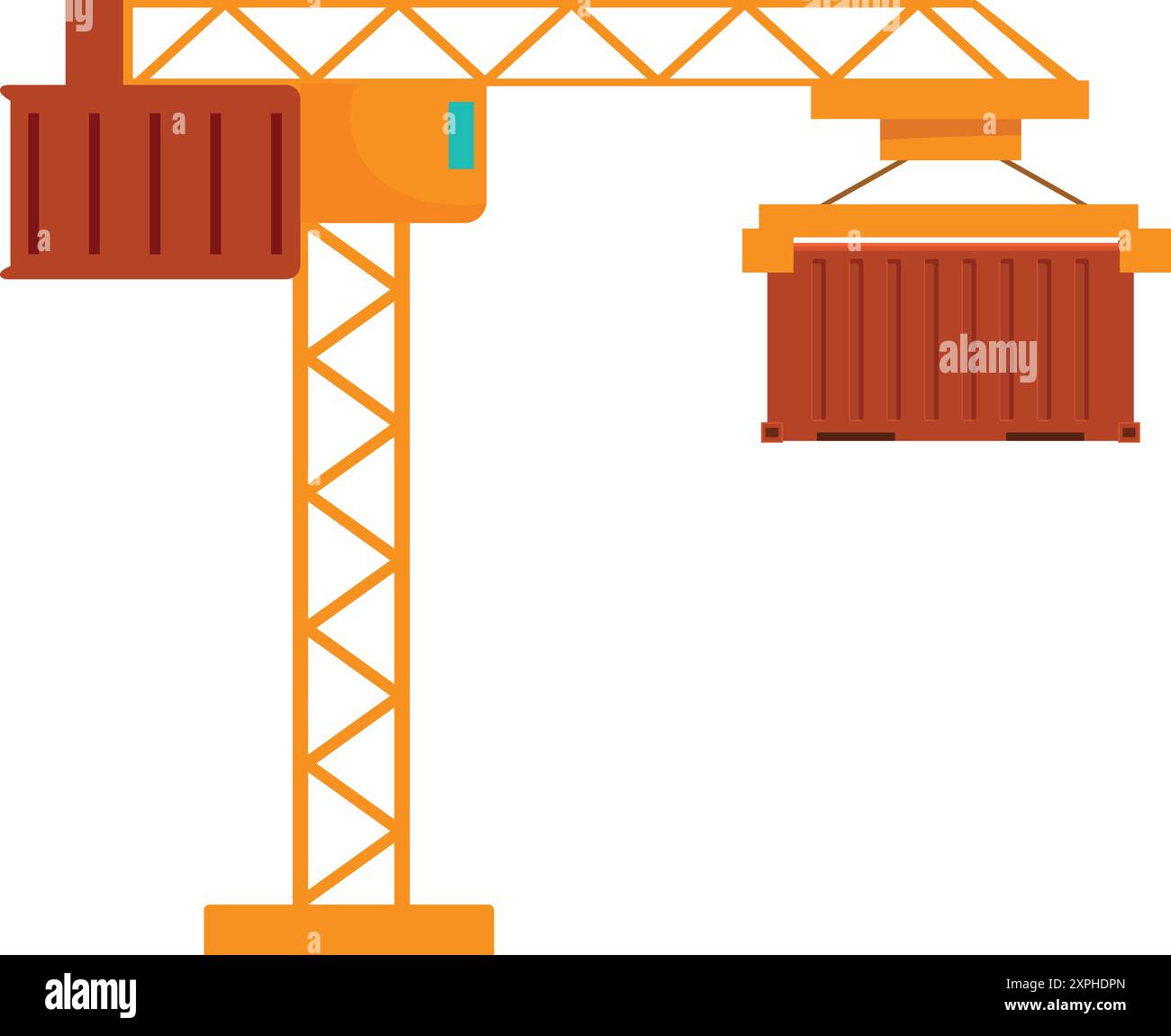 Construction crane lifting a container, a symbol of logistics, building ...