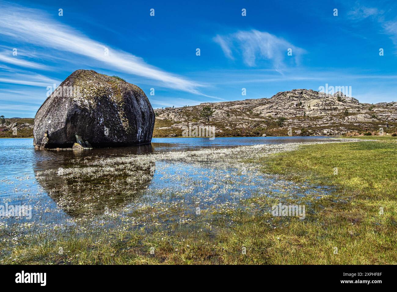 Beautiful lake at top of Penameda hill in national park Peneda Geres in ...