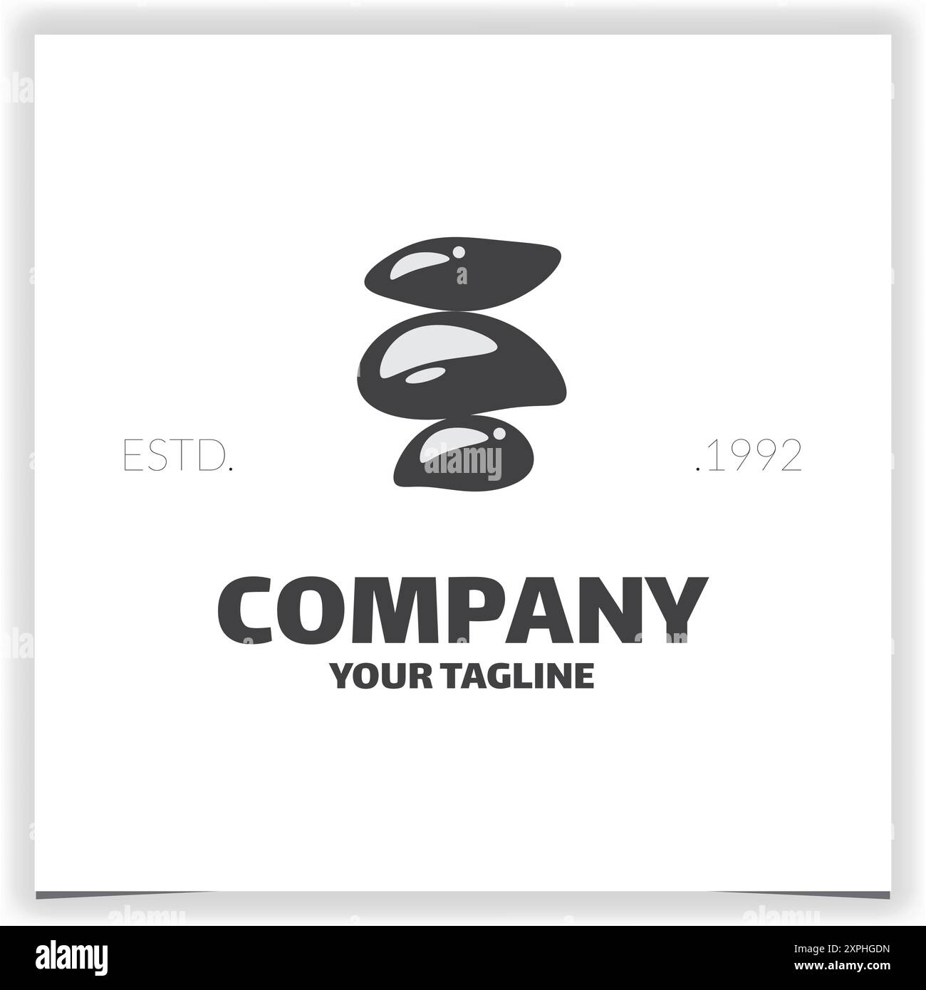 Balancing Rock Logo Design Template Balanced stacked stone design Stock ...