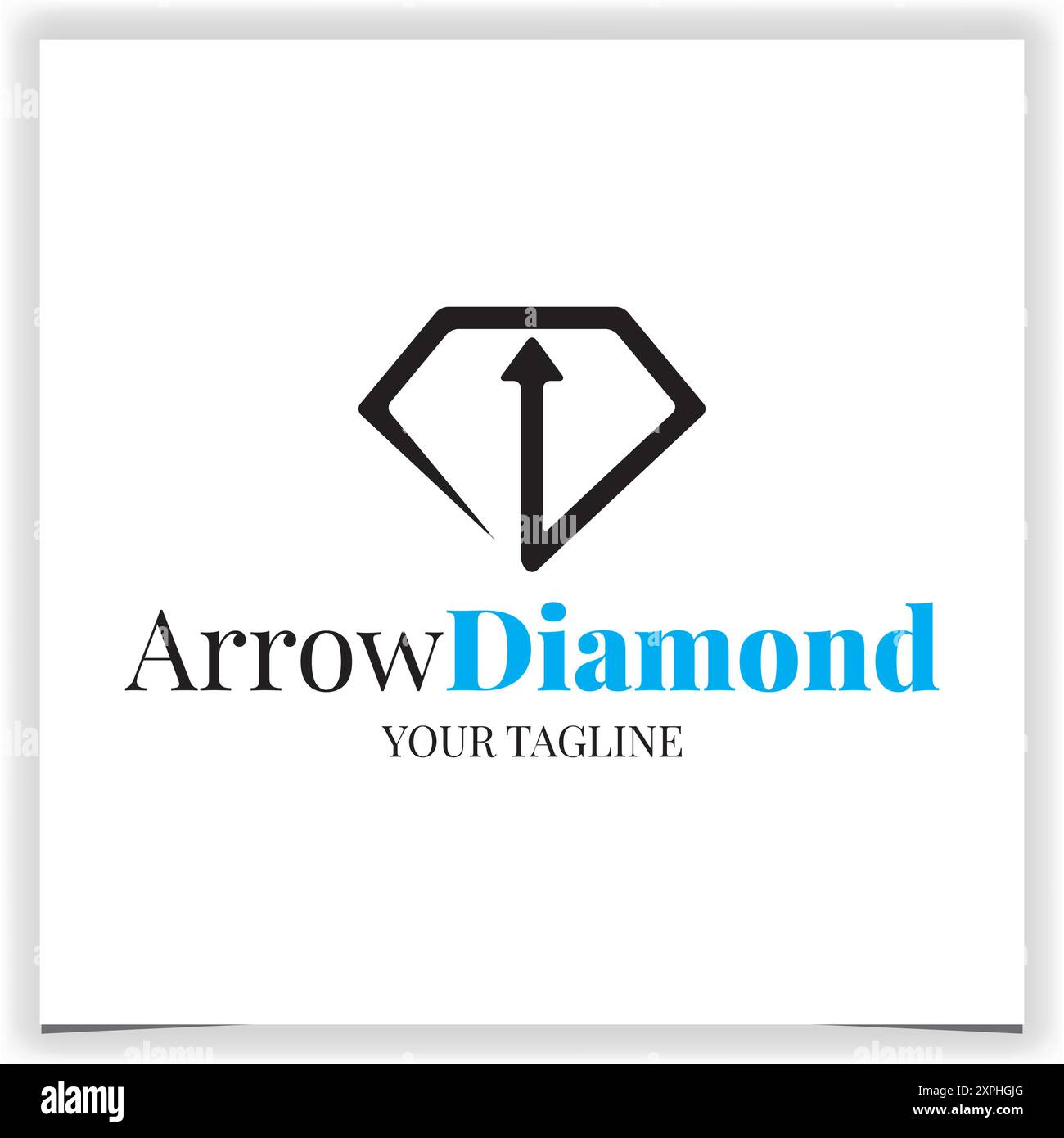 up arrow diamond logo design template modern line art style Stock ...