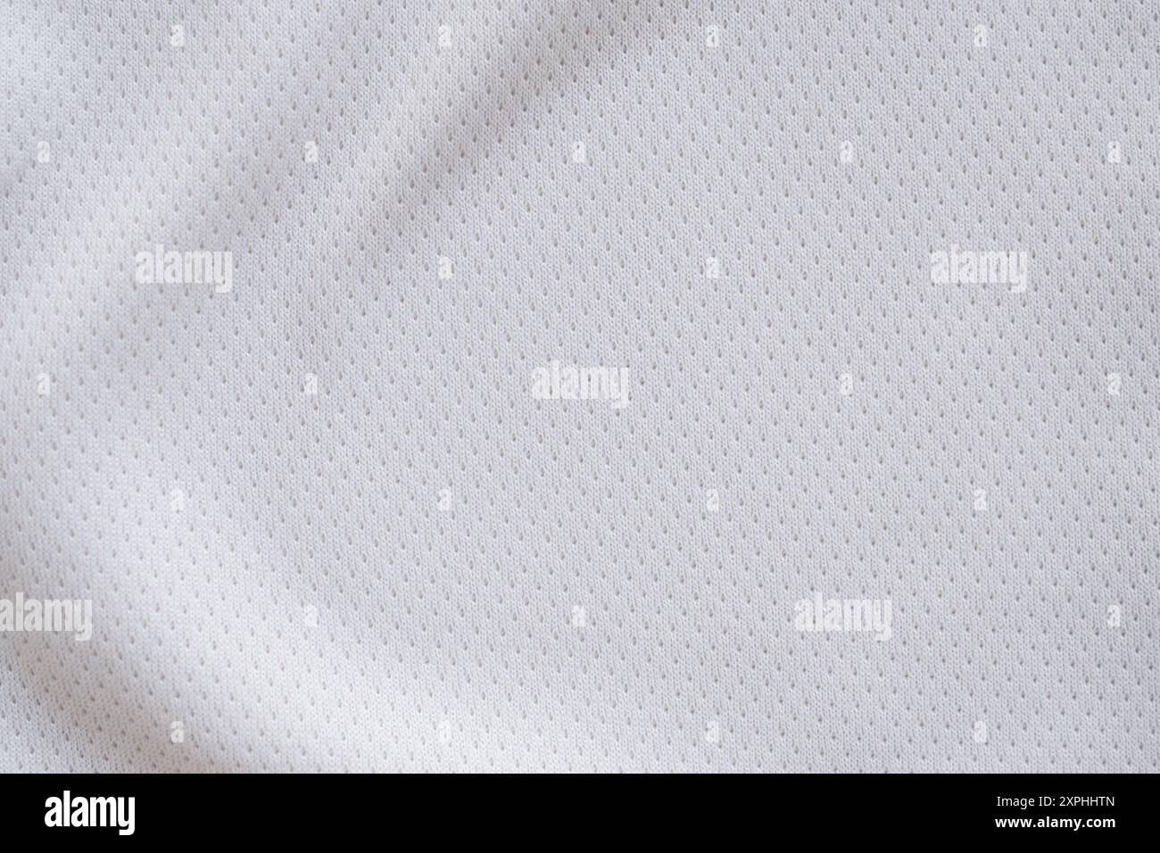 White fabric sport clothing football jersey with air mesh texture ...
