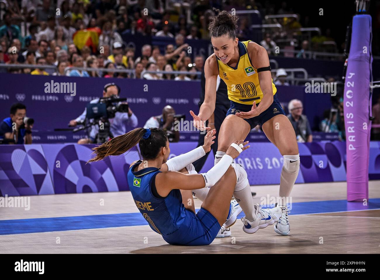 Paris, France. 05th Aug, 2024. Nyeme Costa and Gabi, Gabriela Guimarães ...