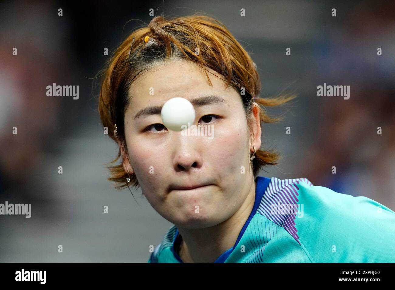 South Korea's Lee Eunhye plays against Sweden's Linda Bergstrom during ...