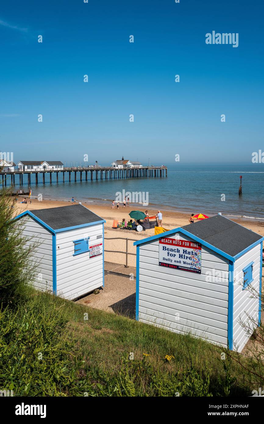 Colourful beach huts by Southwold beach, Suffolk, UK. Holidays, Seaside ...
