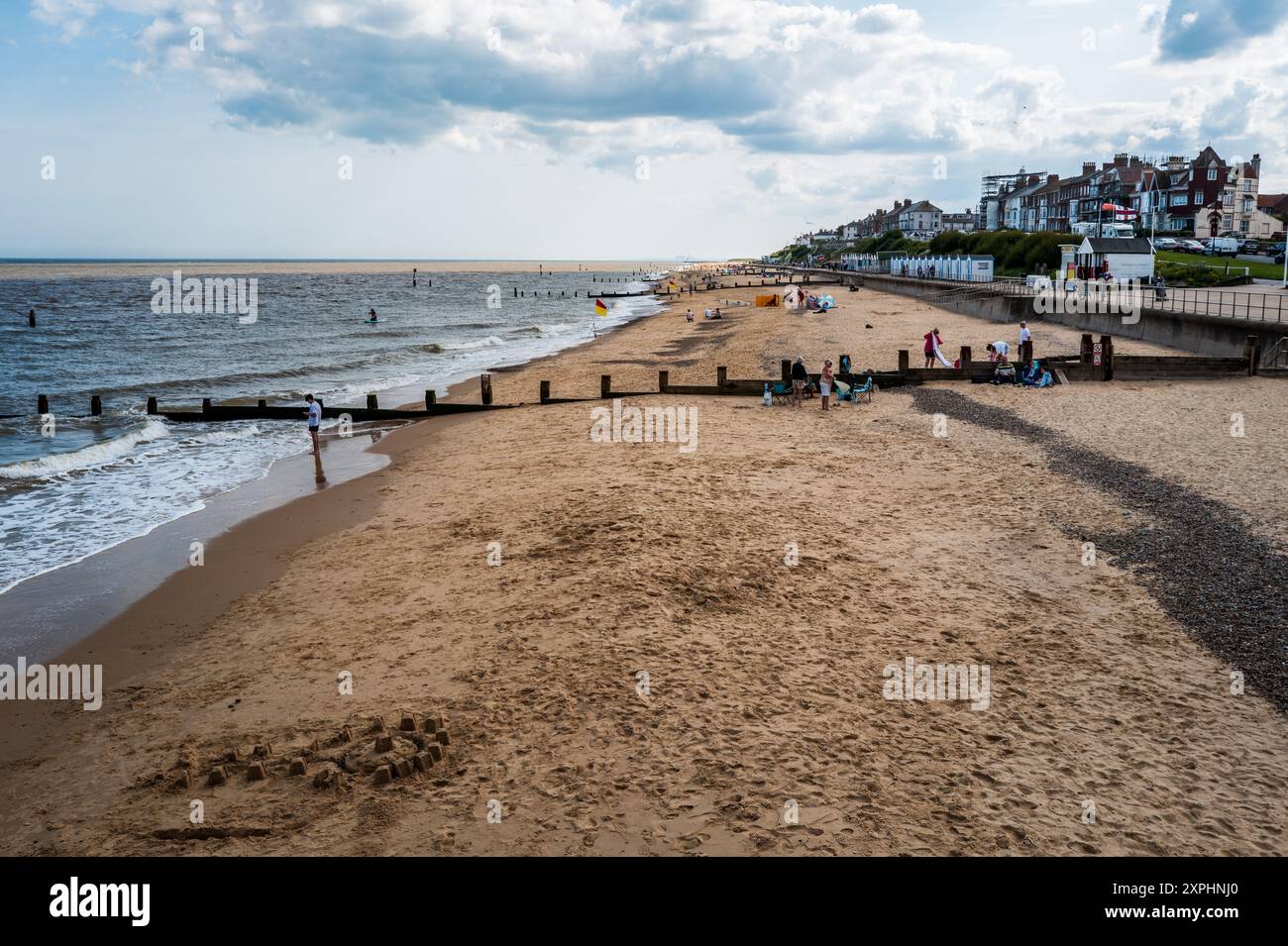 Southwold beach with the town in the distance, Suffolk, UK. Holidays ...