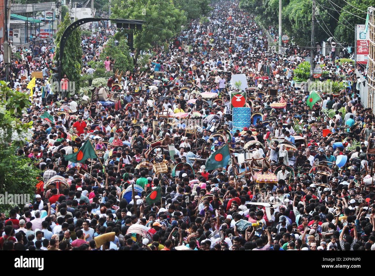 Dhaka, Bangladesh - August 05, 2024: Thousands of people took ...